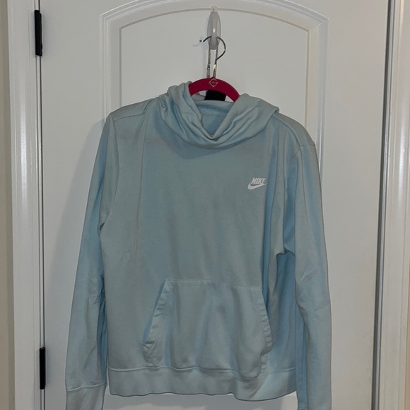 Nike | Jackets & Coats | Baby Blue Nike Cow Neck Hoodie | Poshmark